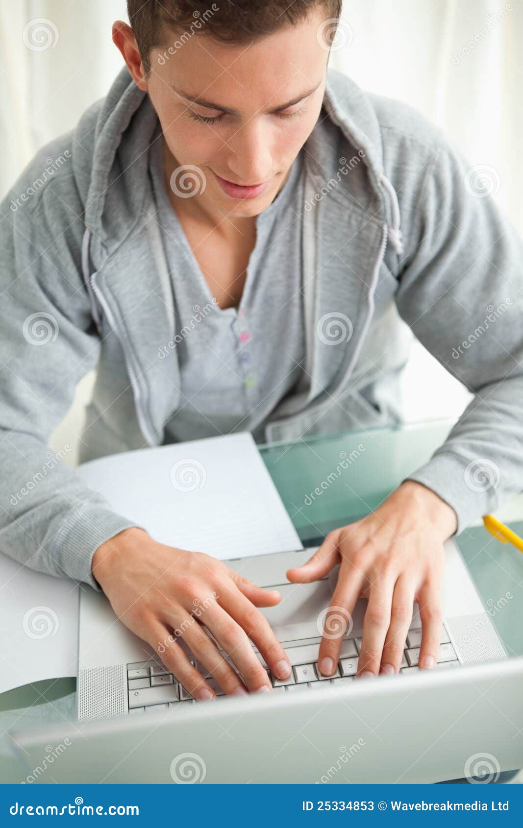 Close-up of a Happy Student Doing Homework Stock Image - Image of ...