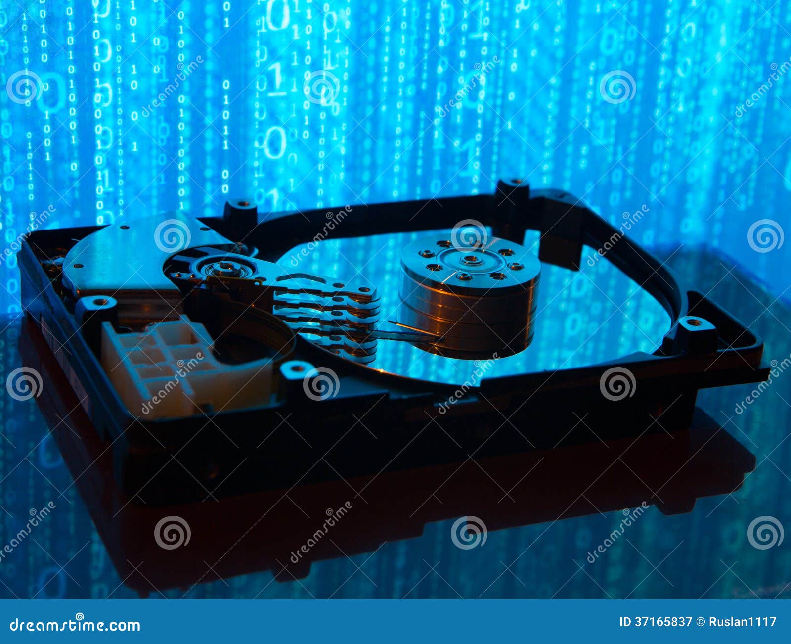 Close Up of Hard Disk with Abstract Reflection Stock Image - Image of ...