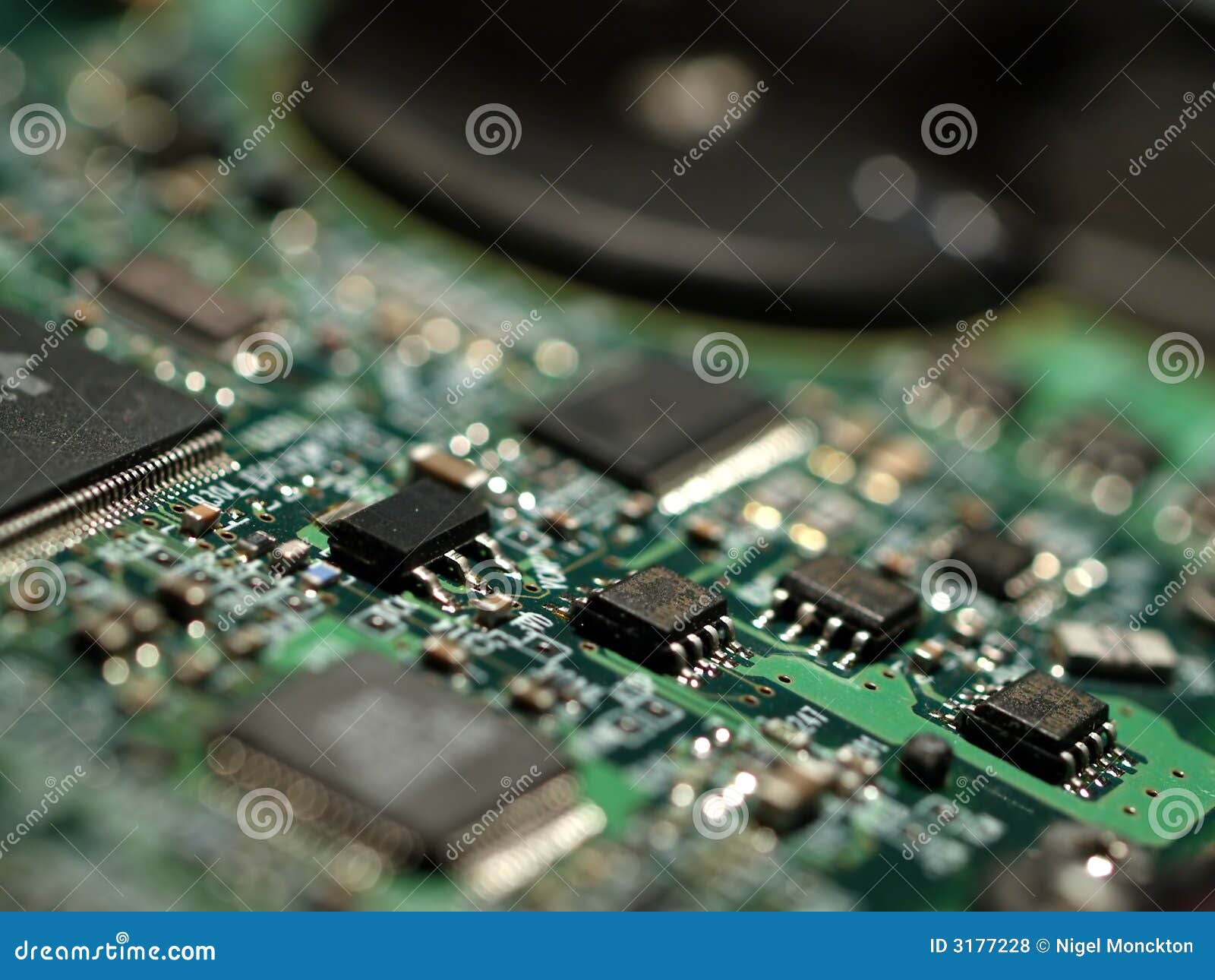Close-up of Hard Disk Circuits Stock Photo - Image of micro, drive: 3177228