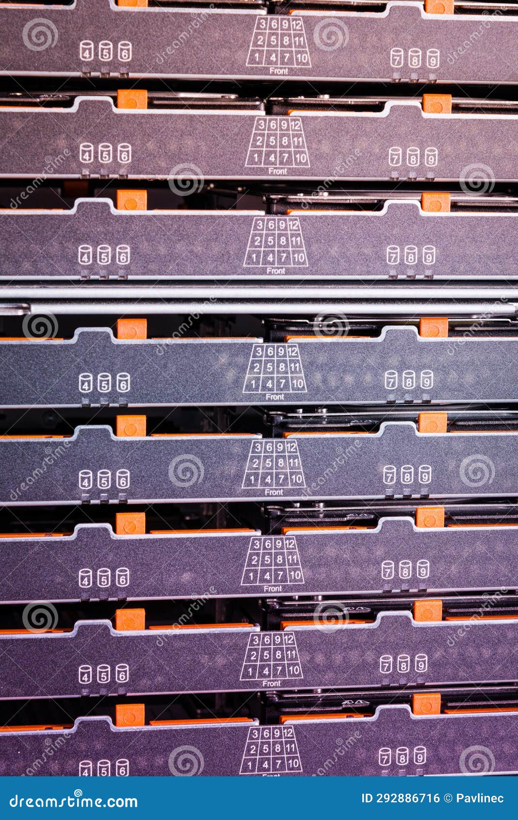 Close-up of Hard Disk Clusters Used for Large Database Stock Photo ...