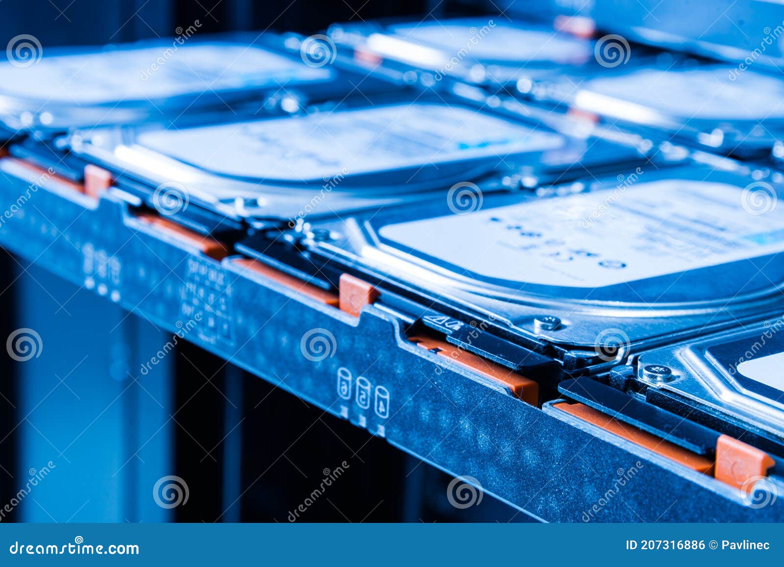 Close Up of Hard Disk Drives Inside Hosting Center Stock Photo - Image ...