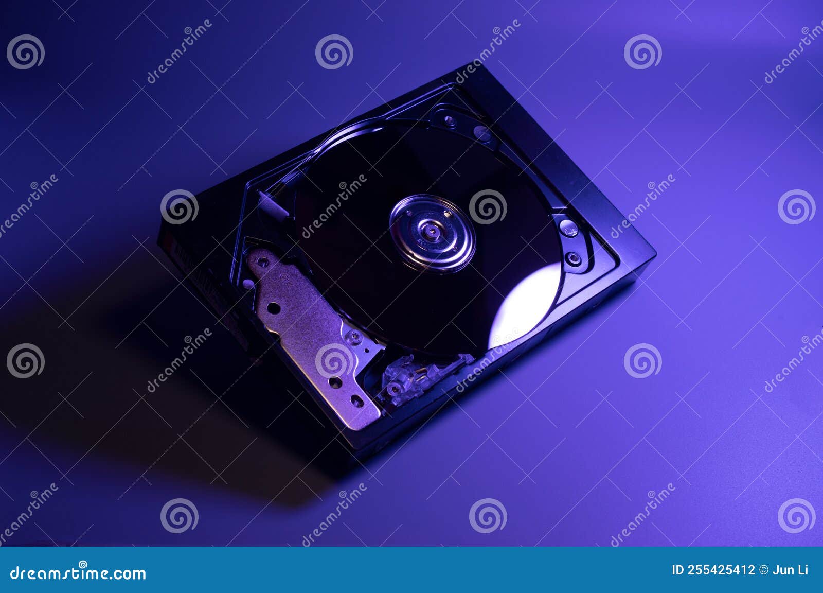 Close-up of Hard Disk Internal Structure Stock Photo - Image of blue ...