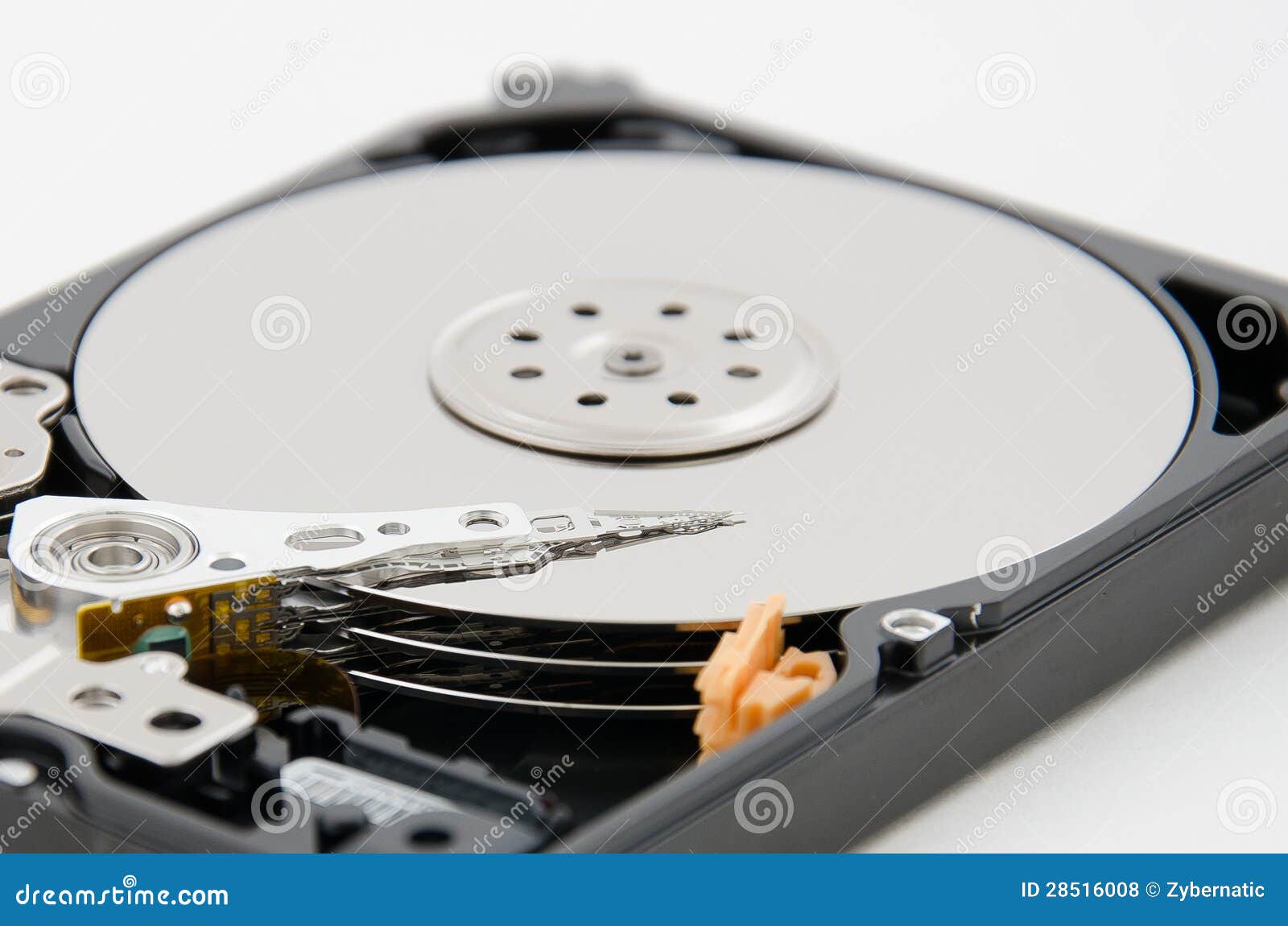 Close Up of Hard Disk Plate and Reader Head Stock Photo - Image of hard ...