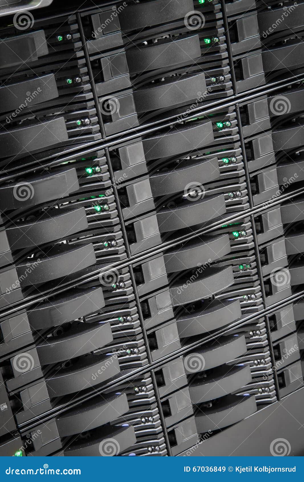 Close Up of Hard Drives in Large SAN Storage Stock Image - Image of ...