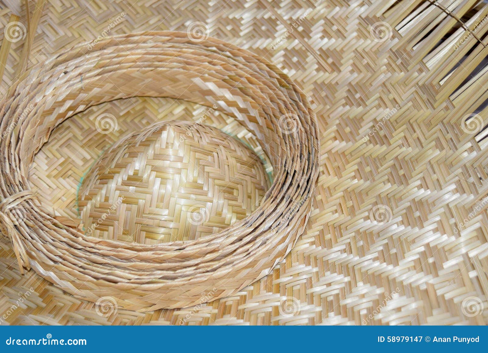Close Up Hat Bamboo Weave Sheets for Weaving Stock Image - Image of ...