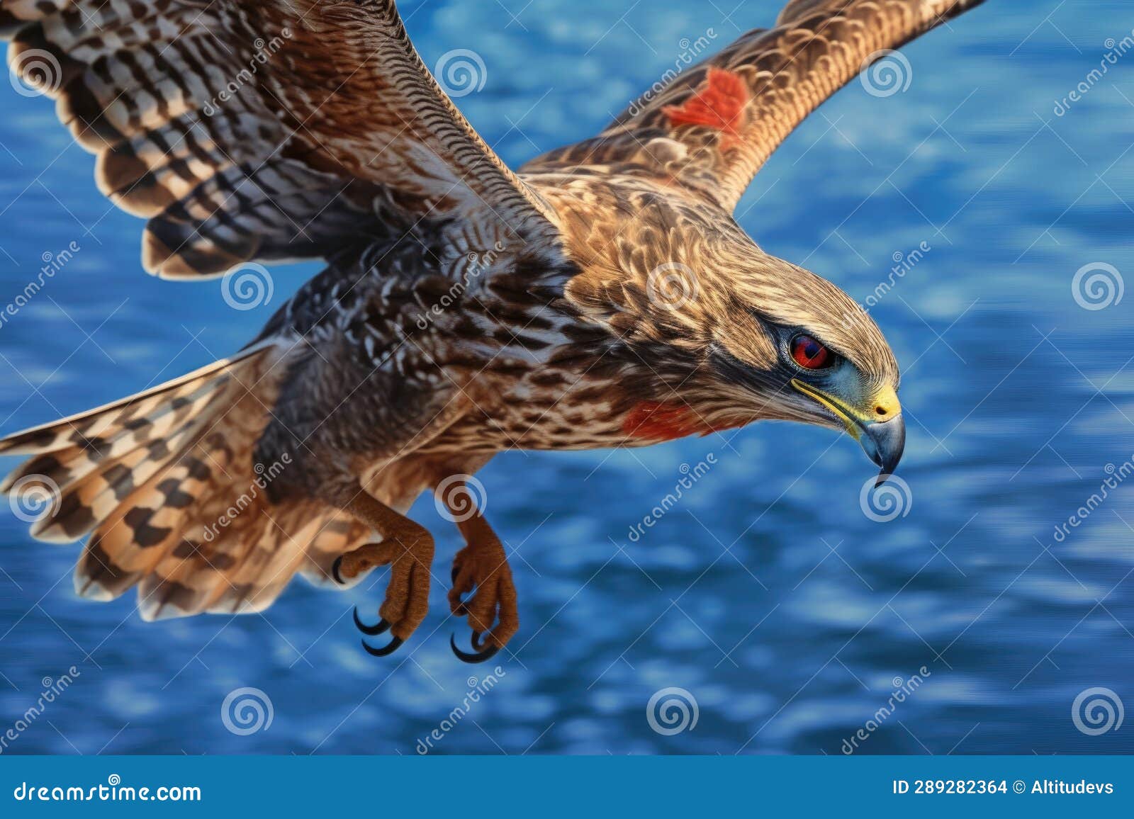 Close-up of a Hawk Diving Towards Prey Mid-flight Stock Photo - Image ...