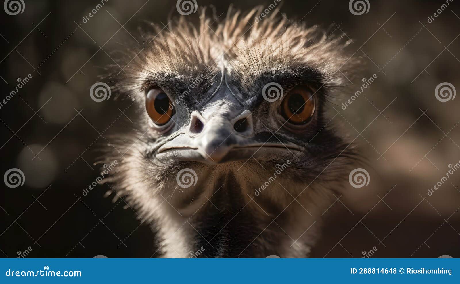 Close Up Head And Face Of Common Ostrich Flightless Bird In The Nature ...