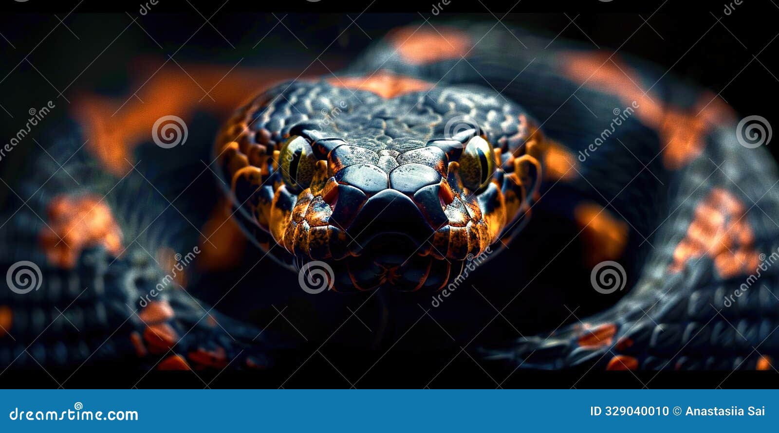 Close-up of the Head of a Poisonous Snake Stock Photo - Image of macro ...