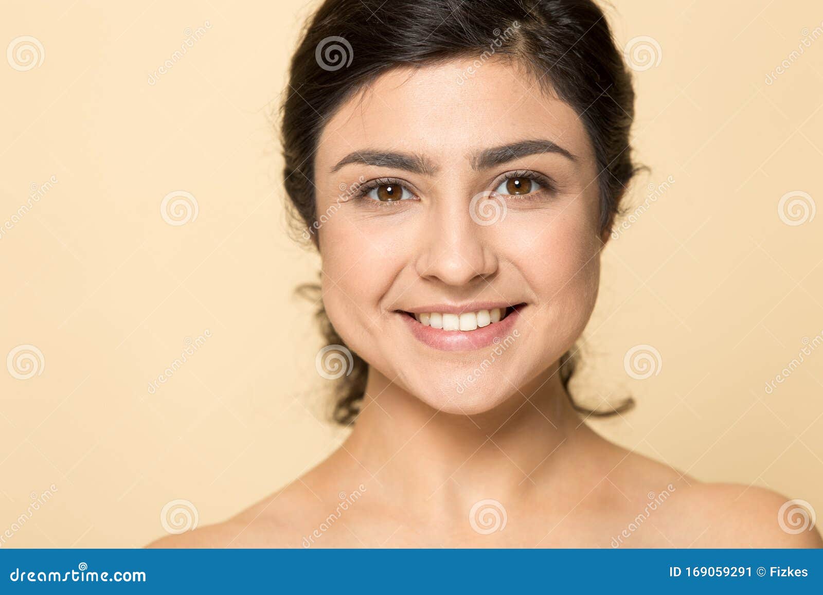 Happy Hindu Young Lady With Perfect Clear Skin Stock Image Image Of