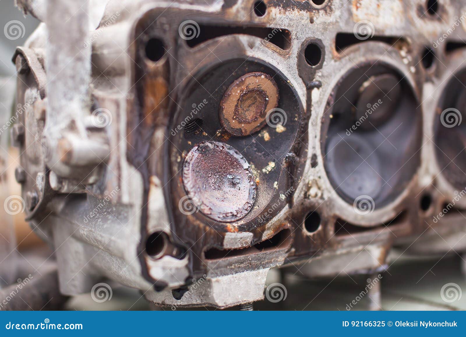 Close-up the Head of a Six-cylinder Engine Stock Image - Image of ...