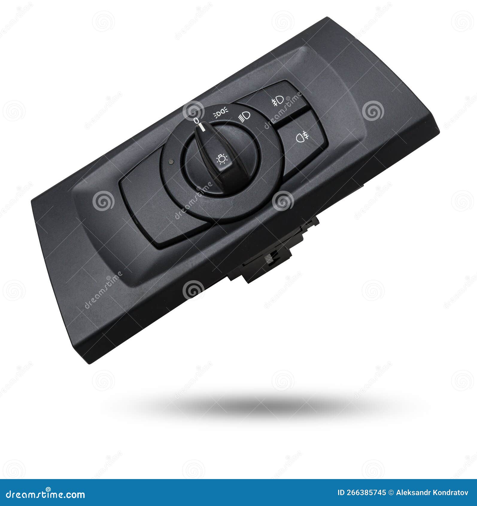 Close-up on the Headlight Switch Control Buttons and Automatic Adjust ...