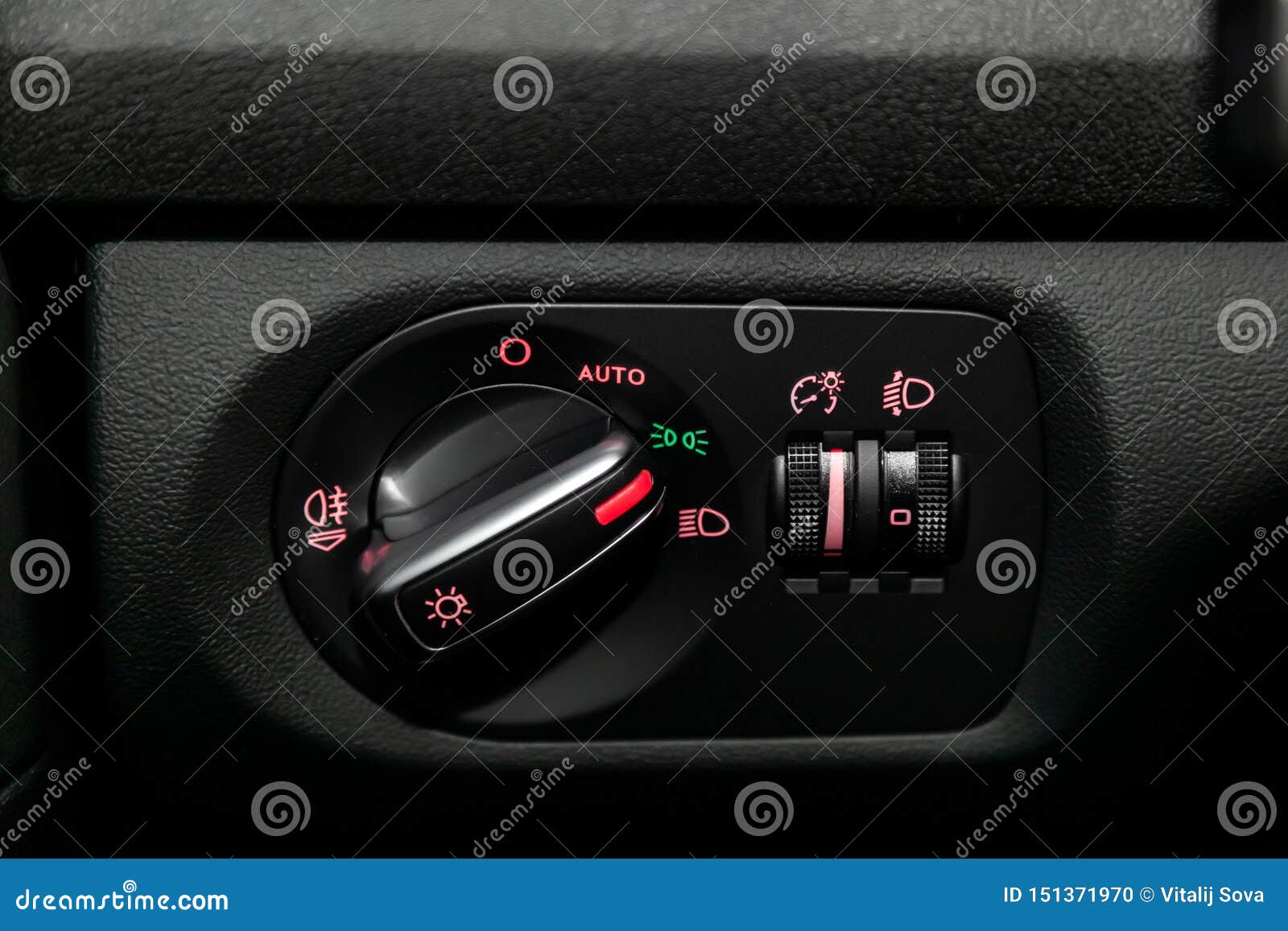 Car dashboard stock photo. Image of button, headlight - 151371970