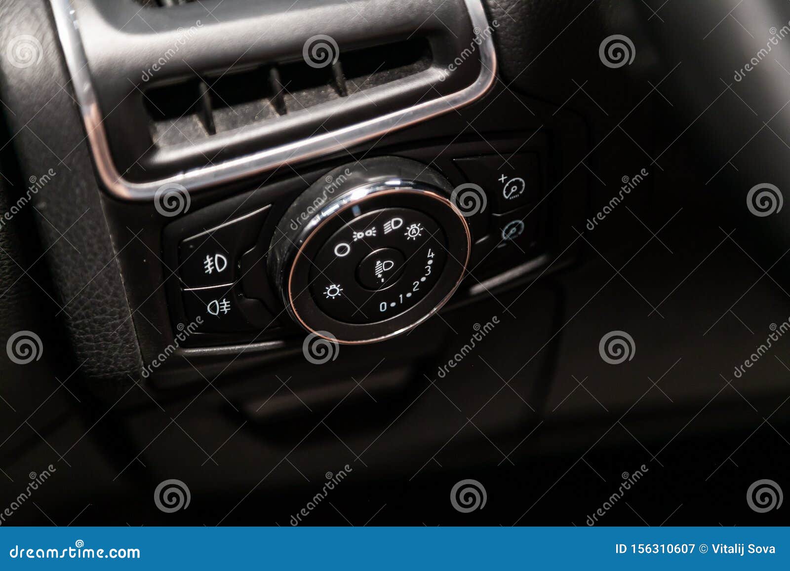 Modern Car Interior: Parts, Buttons, Knobs Stock Image - Image of ...