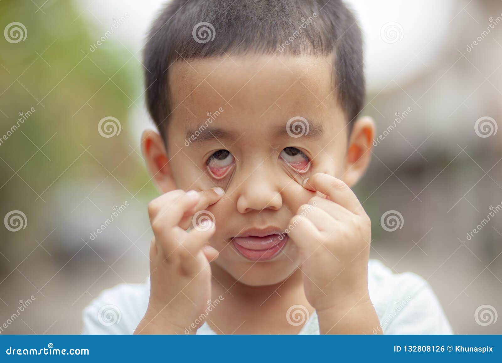 Close Up Headshot Children Making Ghost Scary Face Stock Photo - Image ...