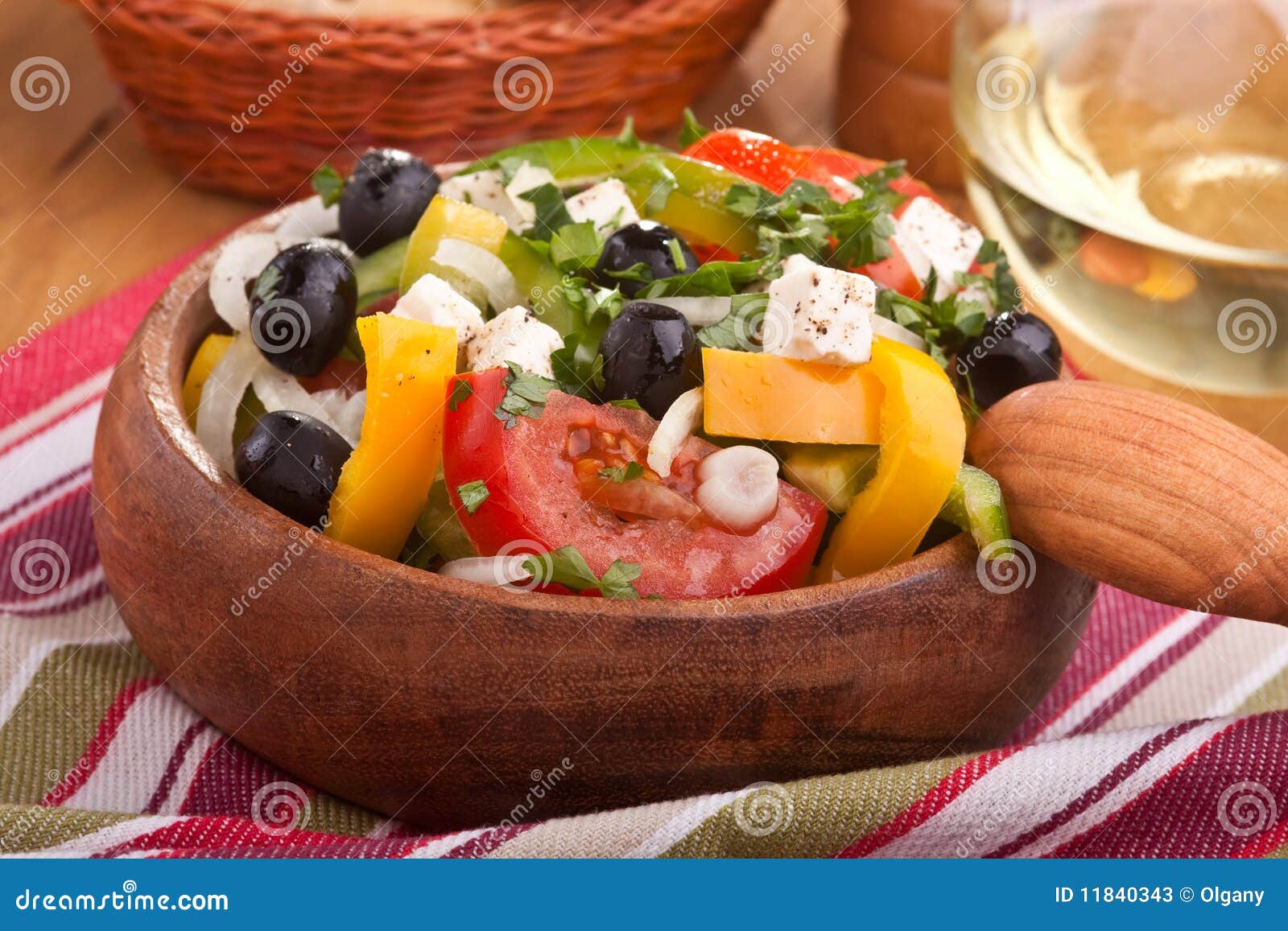 Close Up Healthy Greek Salad Stock Image - Image of appetizer, green ...