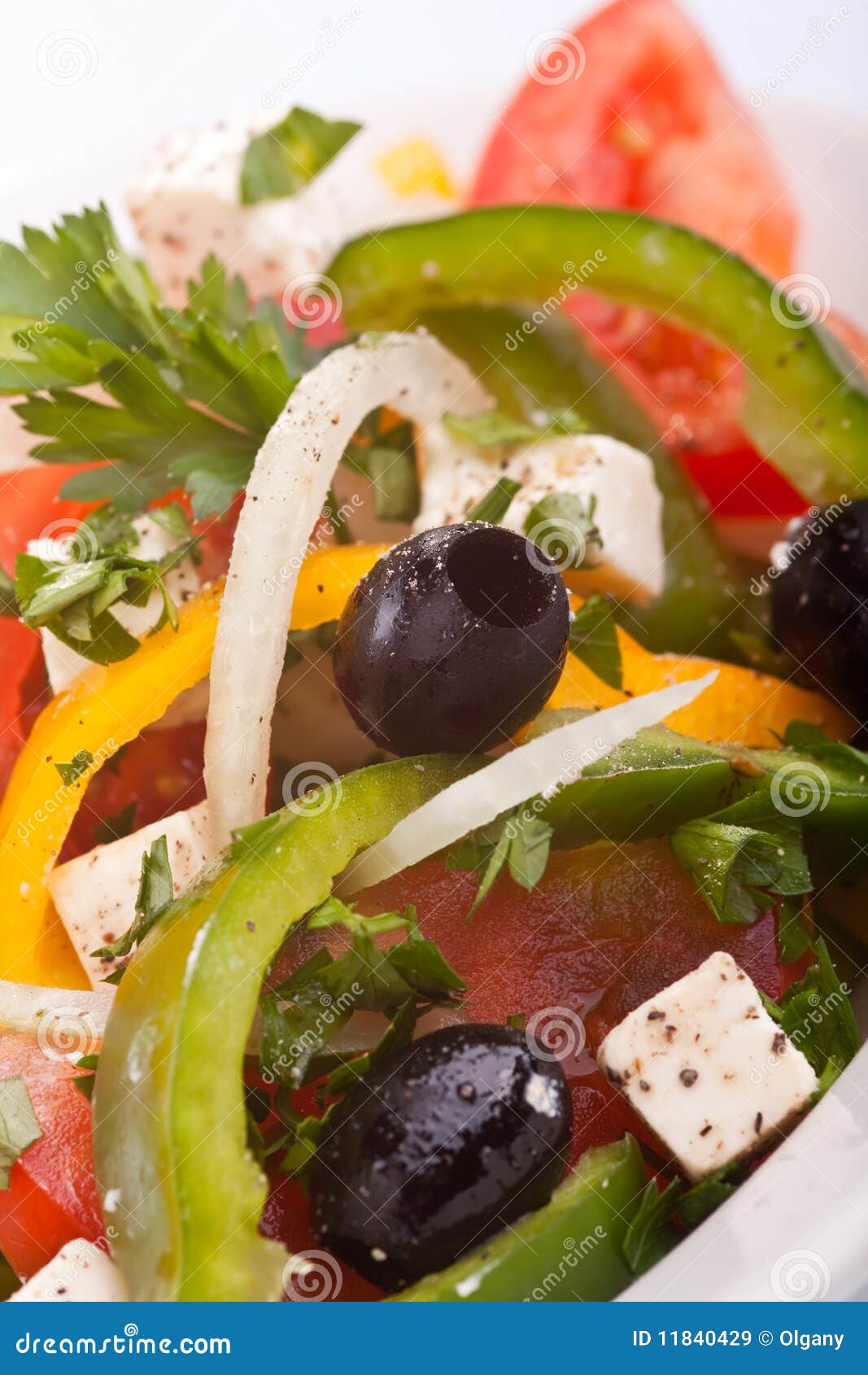 Close Up Healthy Greek Salad Stock Image - Image of cheese, close: 11840429