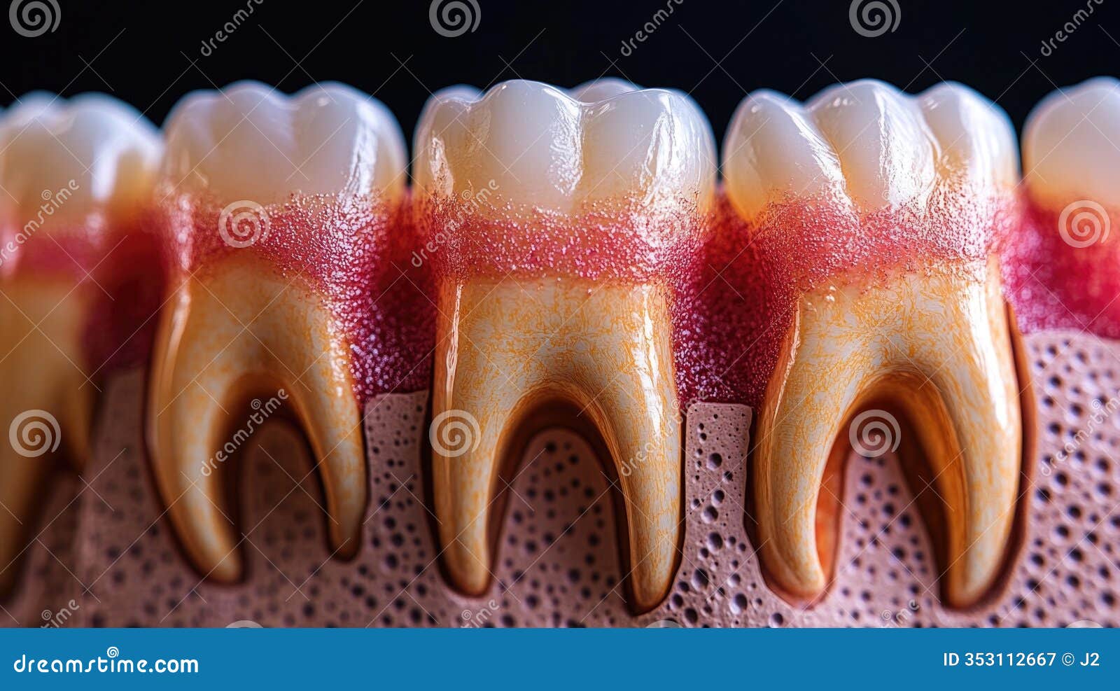 Close-up of Healthy Human Teeth and Gums in a Dental Model Stock Image ...