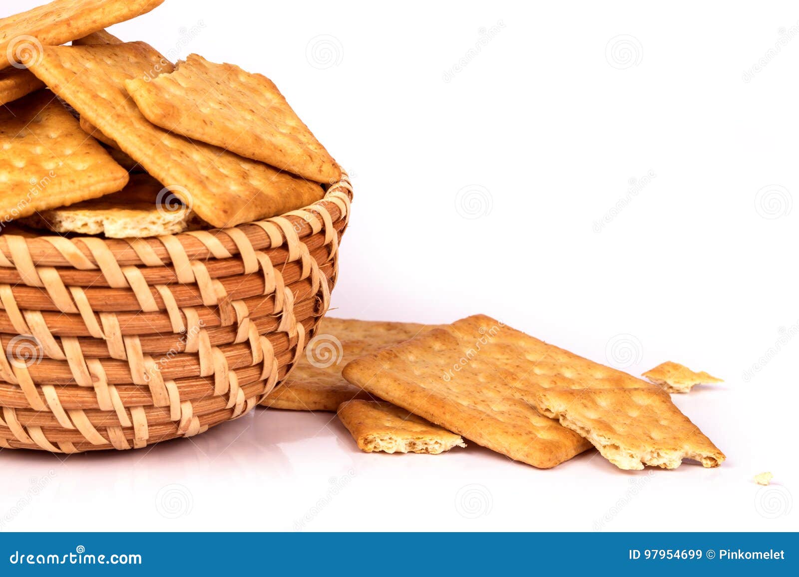 Close Up the Healthy Whole Wheat Cracker on White Background Stock ...