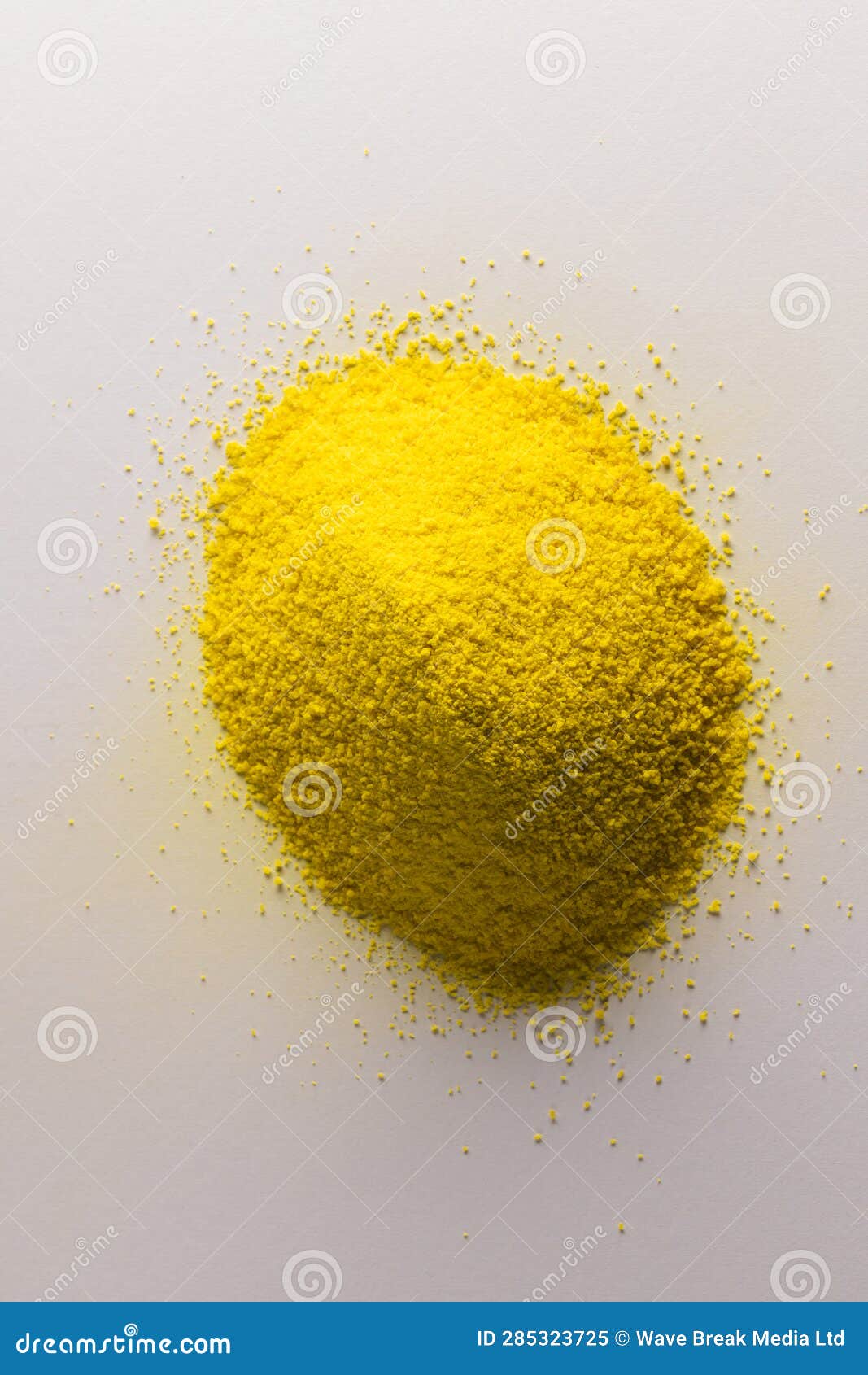Close Up of Heap of Yellow Sand and Copy Space on White Background ...
