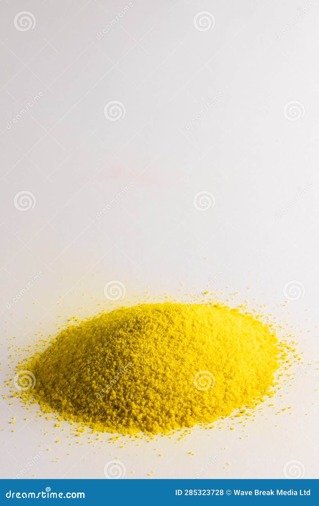 Close Up of Heap of Yellow Sand and Copy Space on White Background ...