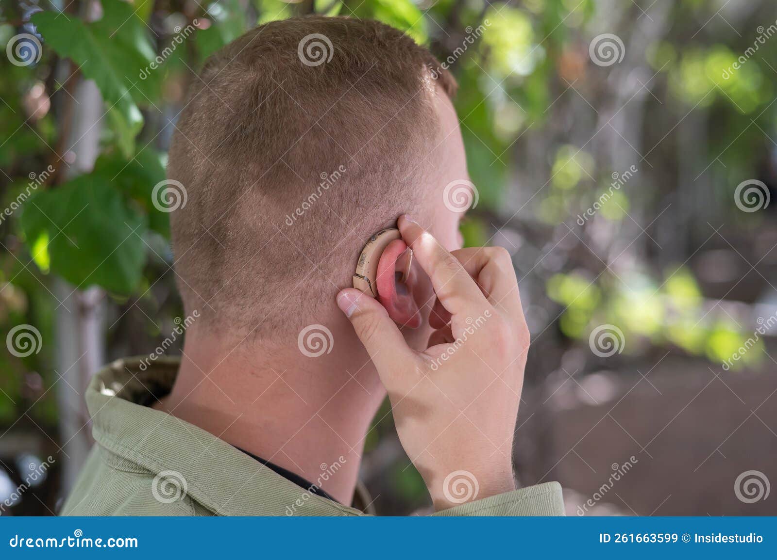 Close-up of a Hearing Aid on a Man S Ear. Stock Image - Image of hard ...