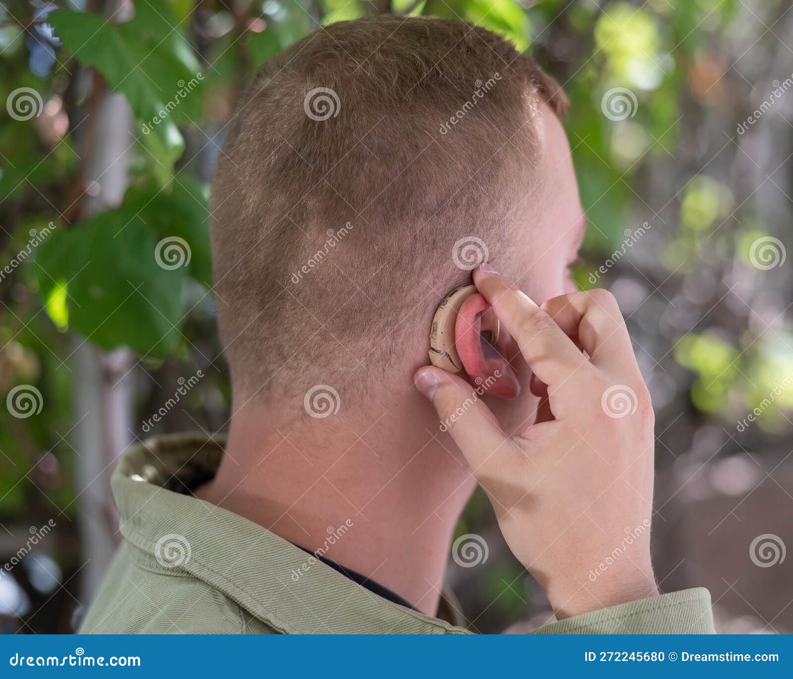 Close-up of a Hearing Aid on a Man S Ear. Stock Photo - Image of ...