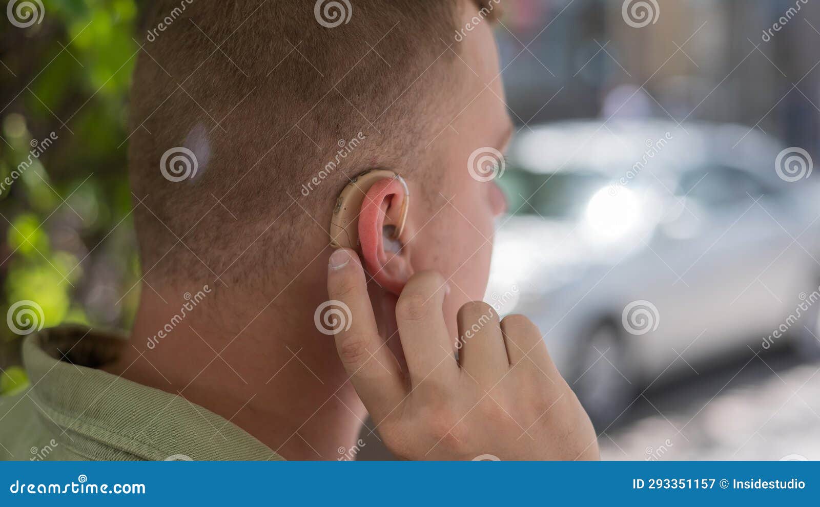Close-up of a Hearing Aid on a Man& X27;s Ear. Stock Image - Image of ...