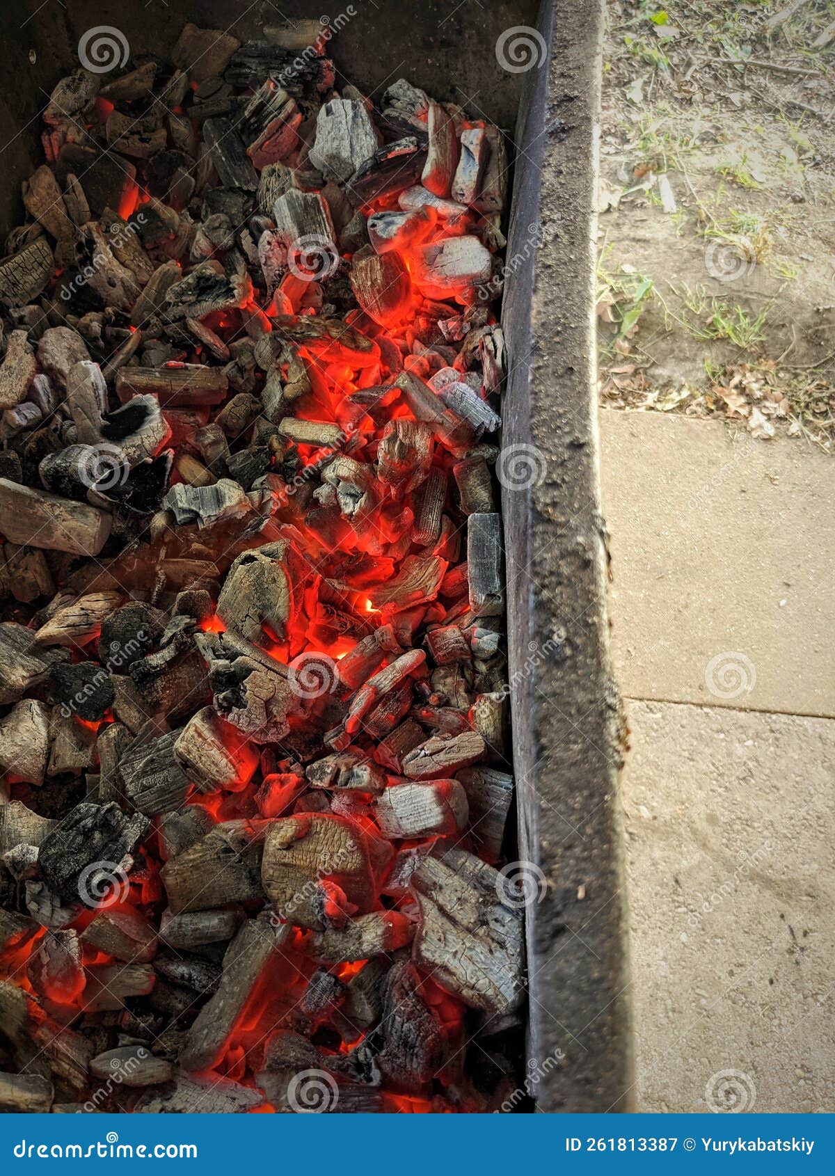 Close up on heated coal stock image. Image of black - 261813387