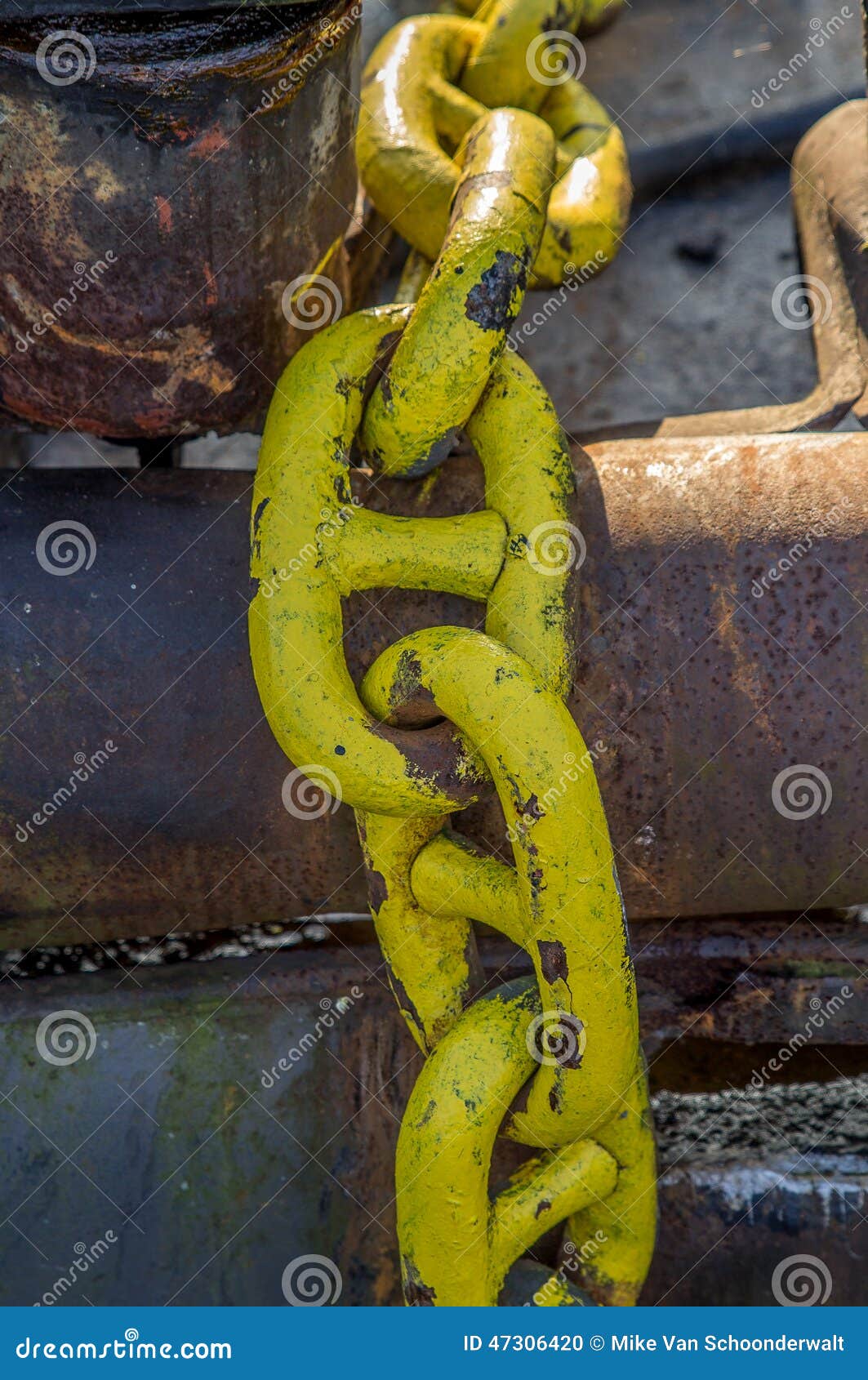 Close up of a heavy chain stock photo. Image of ferrous - 47306420