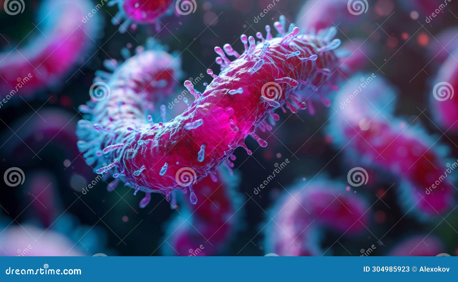 Close-up of Helicobacter Pylori Bacteria Under Microscope AI Generated ...