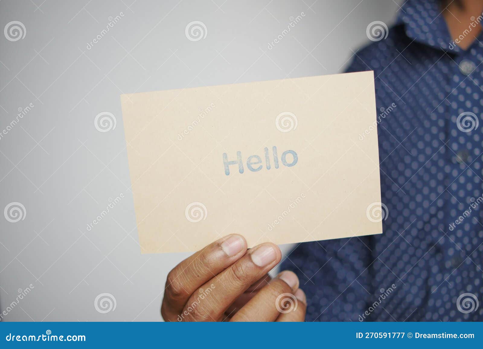 Close Up of Hello Text in Blue Color on a Envelope Stock Image - Image ...
