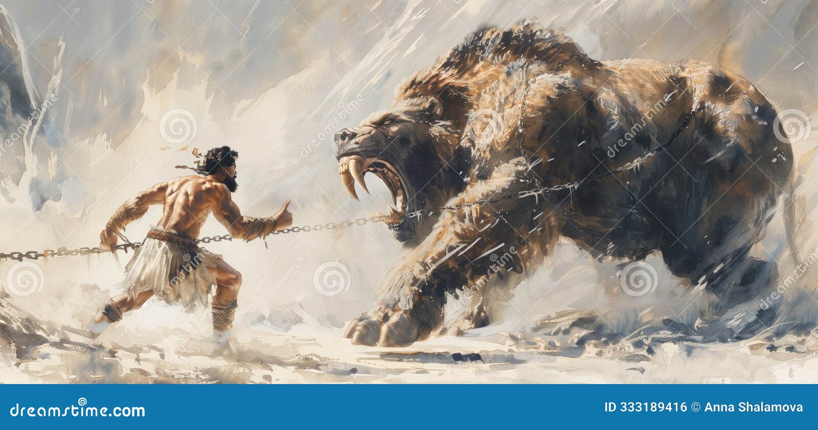 A Close-up of Hercules Dragging the Massive Erymanthian Boar with Sharp ...