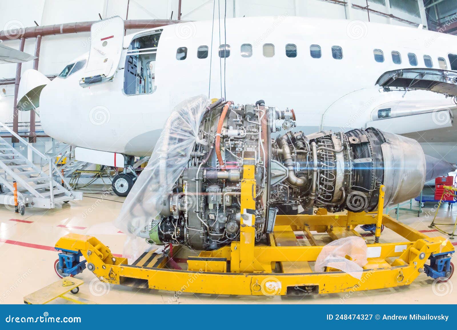 High-bypass Turbofan Aircraft Engine, Installed On Modern Passenger Jet ... High-bypass Turbofan Aircraft Engine, Installed On Modern Passenger Jet ...