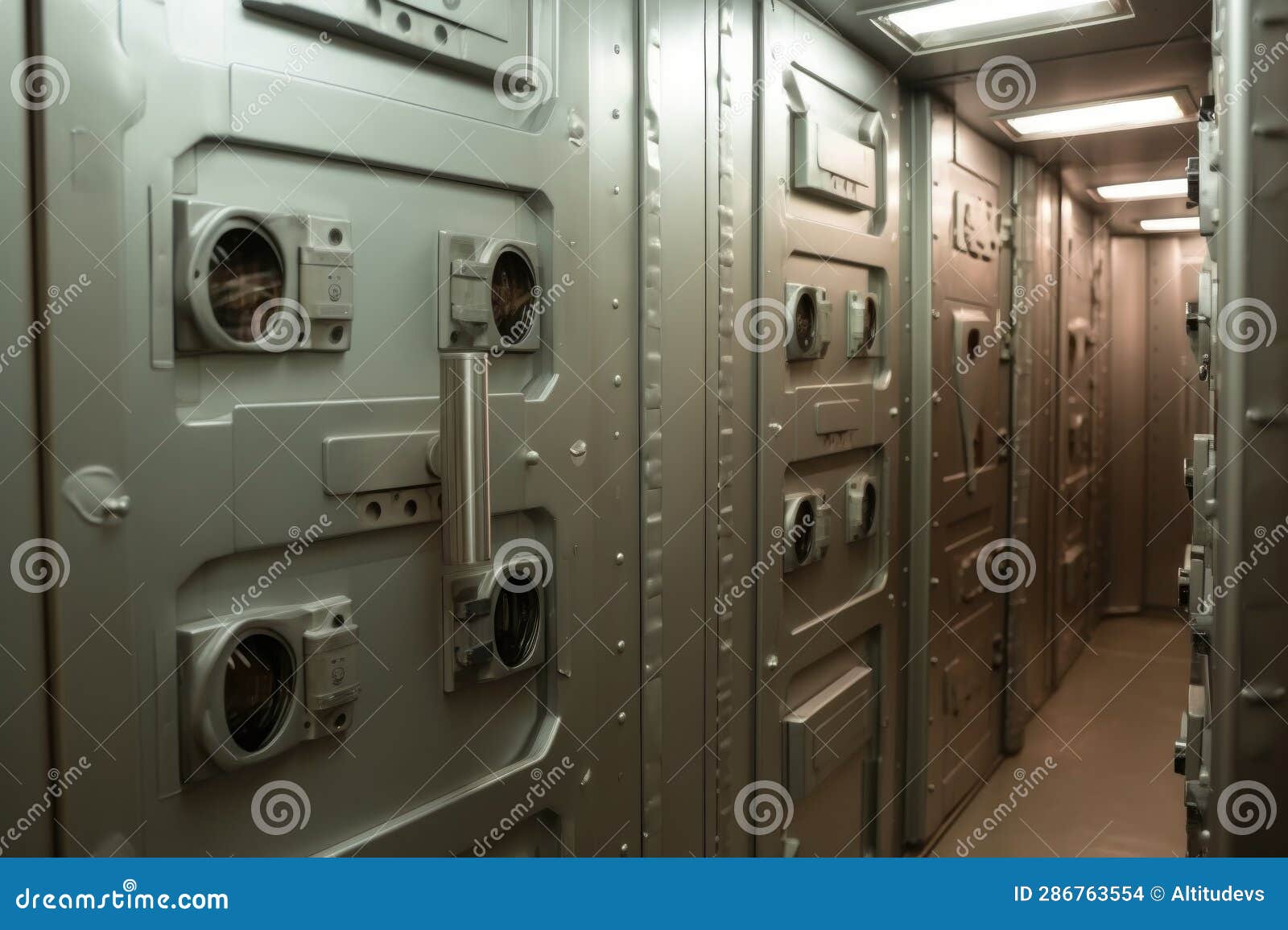 Close-up of High Security Prison Cell Door Locks Stock Illustration ...