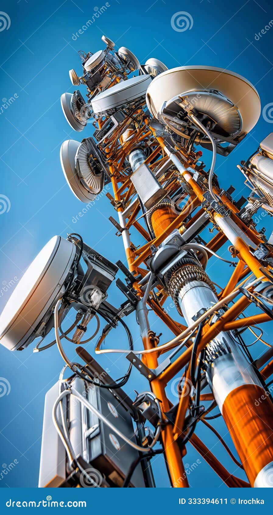 Close-up of High-Tech Devices on a Cellular Tower Stock Image - Image ...