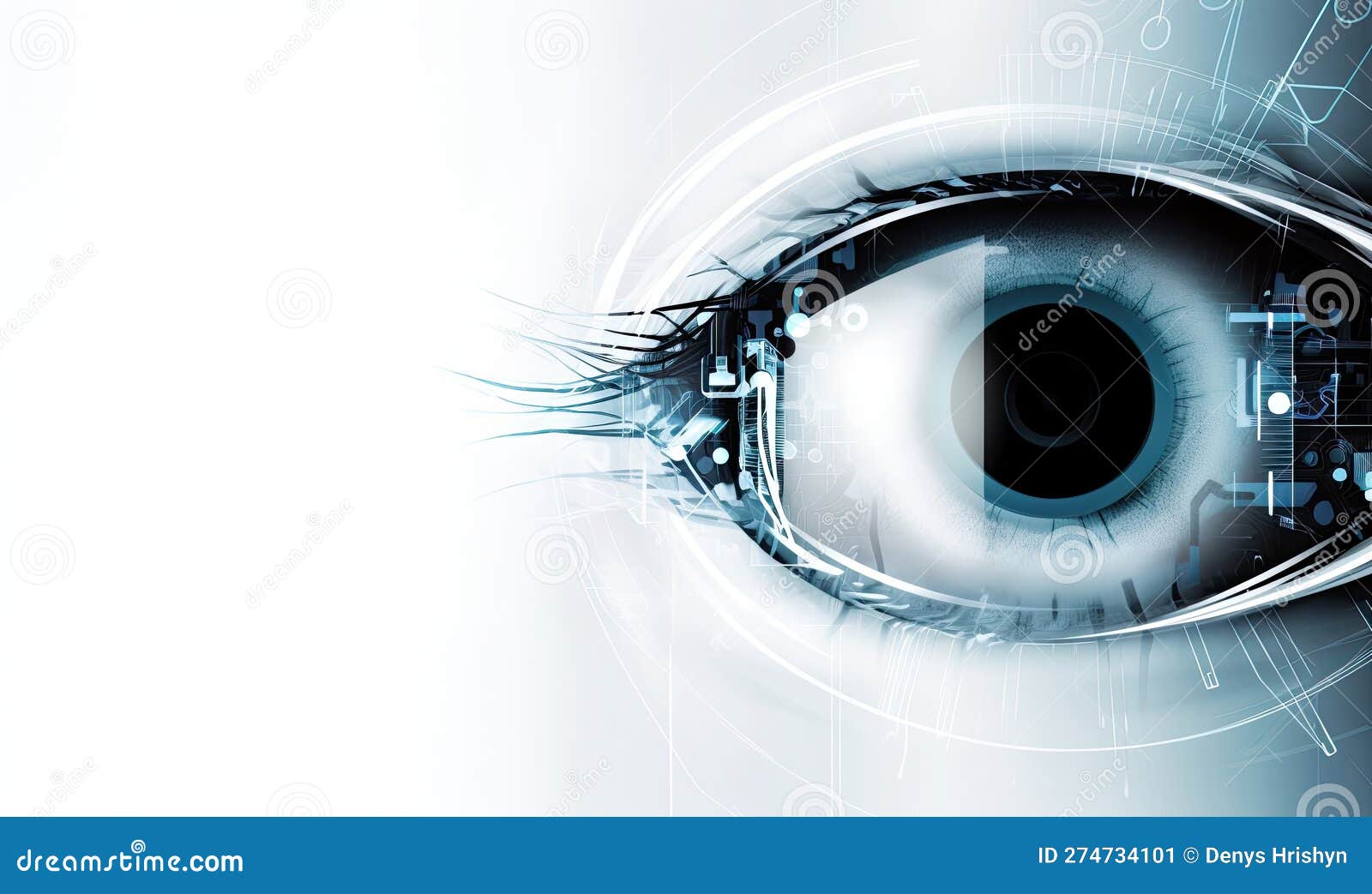 Close-up High-tech Image of Human Eye. Technology Concept Stock ...