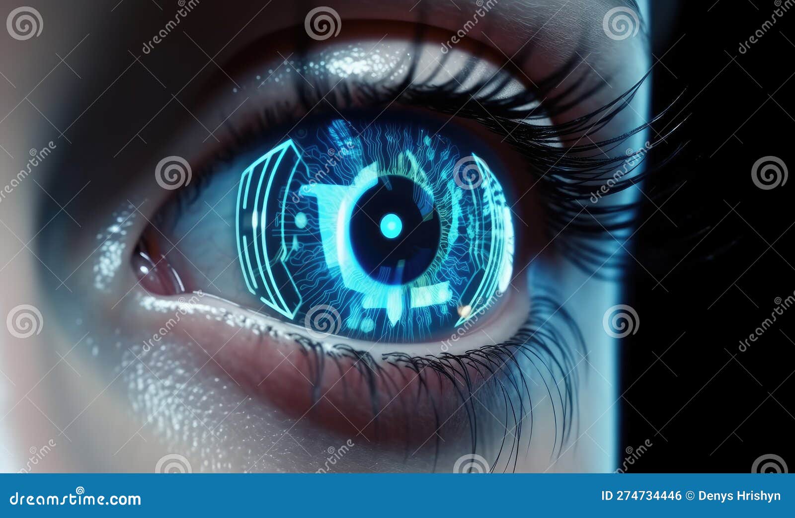 Close-up High-tech Image of Human Eye. Technology Concept Stock ...