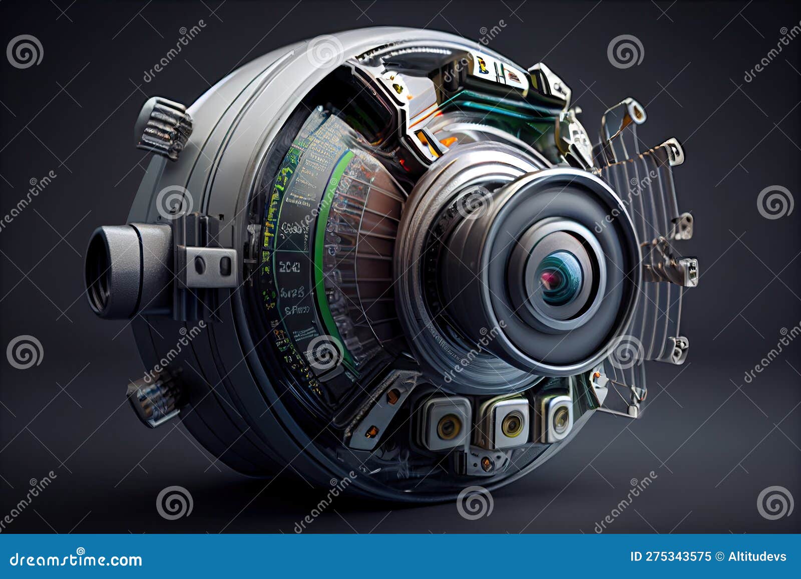 Close-up of High-tech Security Camera, with Its Myriad of Functions and ...