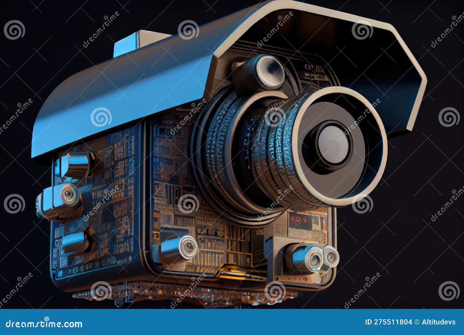Close-up of High-tech Security Camera, with Its Myriad of Functions and ...