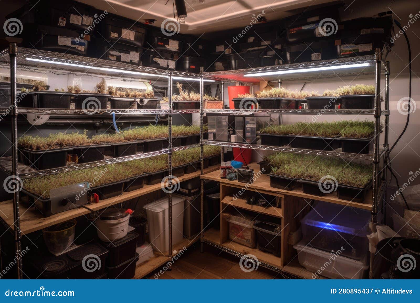 Close-up of a Highly Organized and Efficient Home Grow Setup, with ...