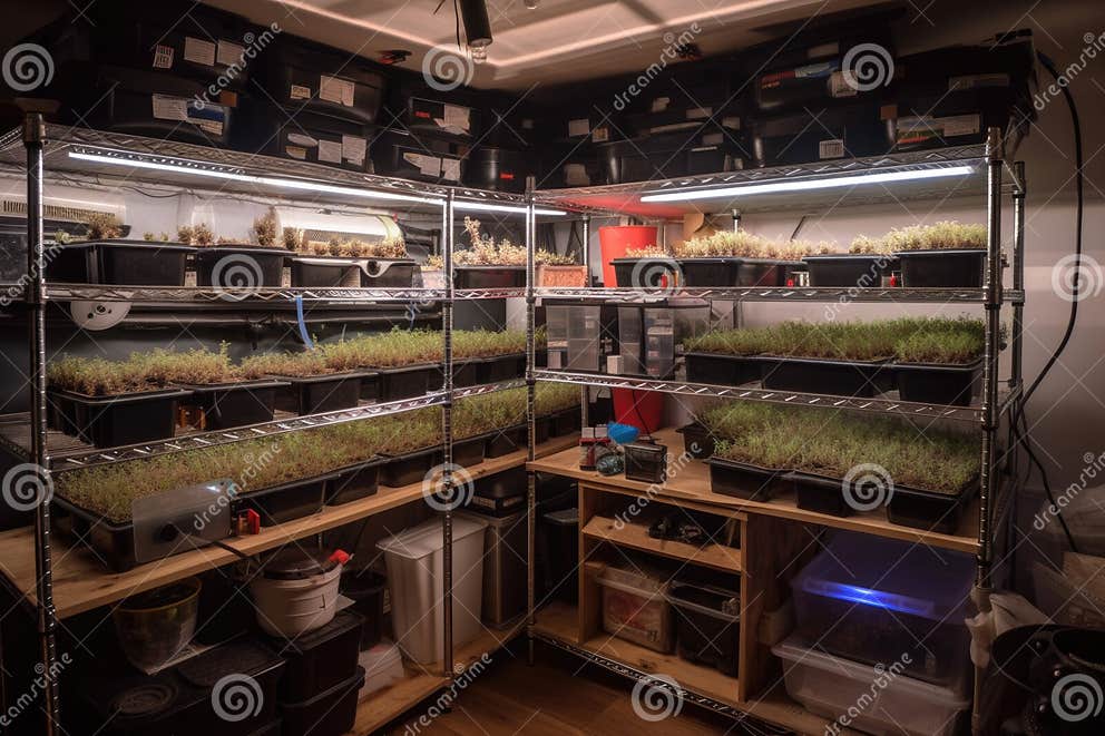Close-up of a Highly Organized and Efficient Home Grow Setup, with ...