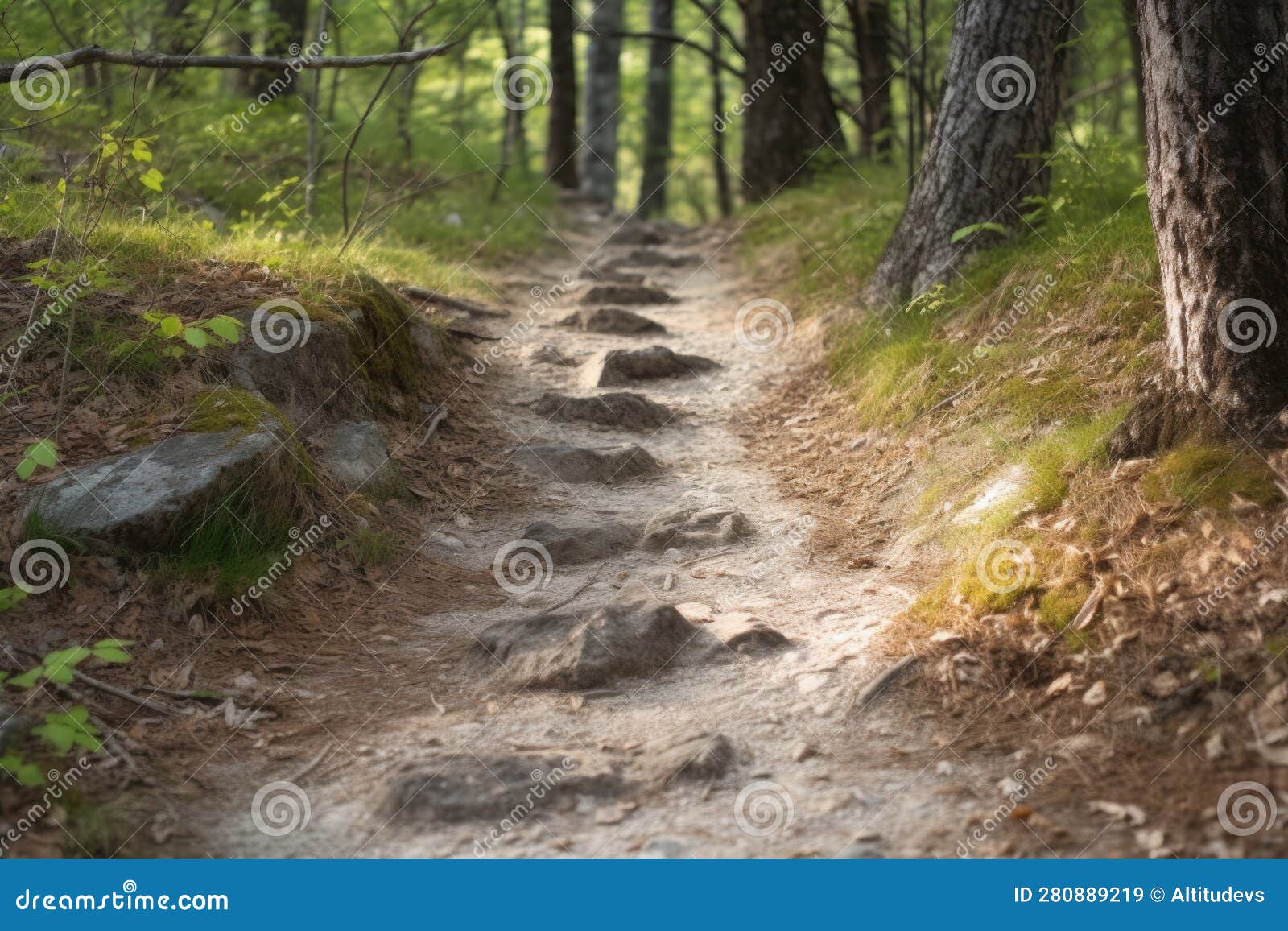 Close-up of Hiking Trail, with Individual Footsteps Visible in the Path ...