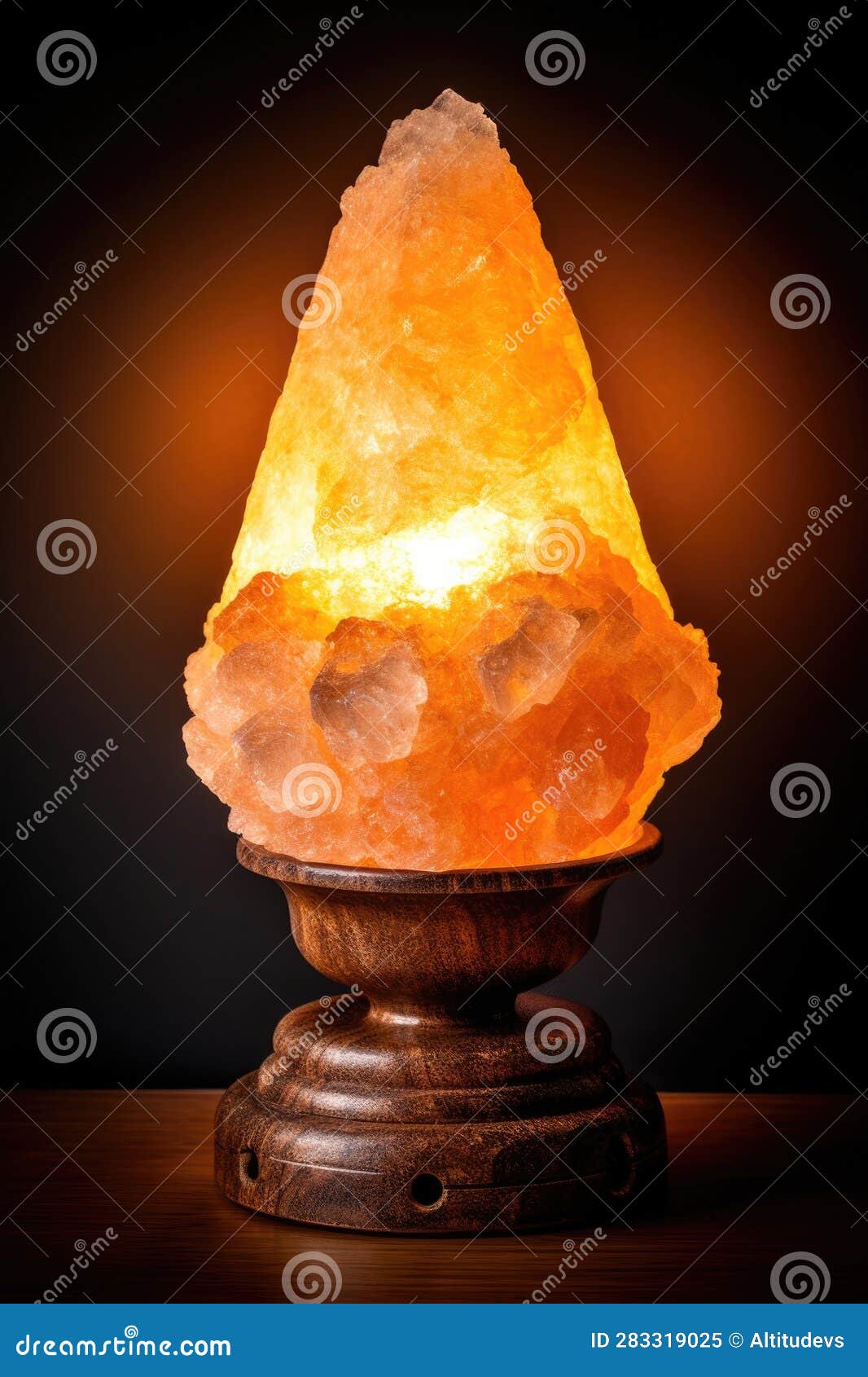 Close-up of a Himalayan Salt Lamp Glowing Stock Illustration ...