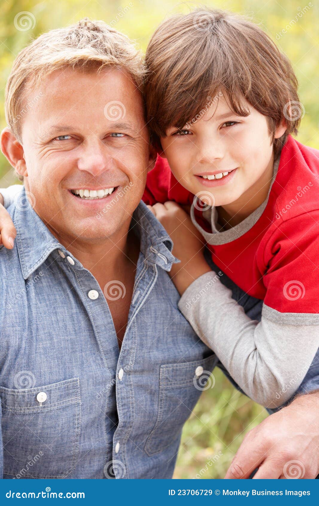Close Up of Hispanic Father and Son Stock Image - Image of sharing ...
