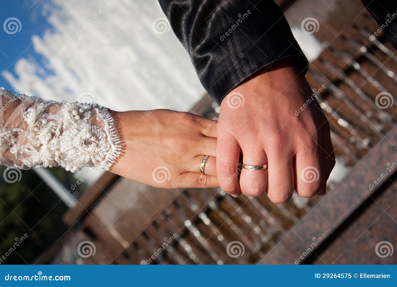 Close-up Holding Hands with Wedding Ring Stock Image - Image of ...