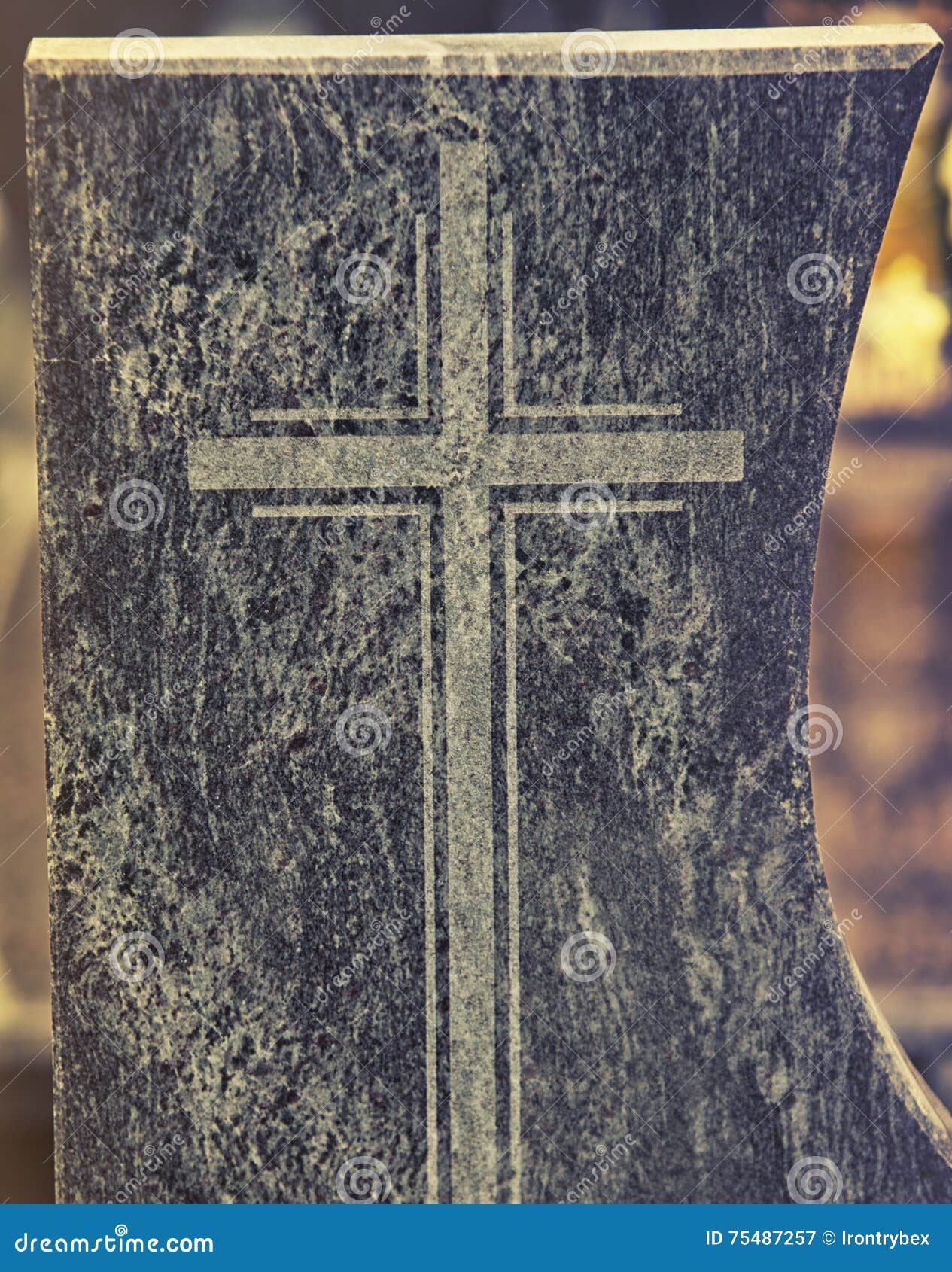 Close Up on Holy Cross Written in Rock Stock Image - Image of death ...