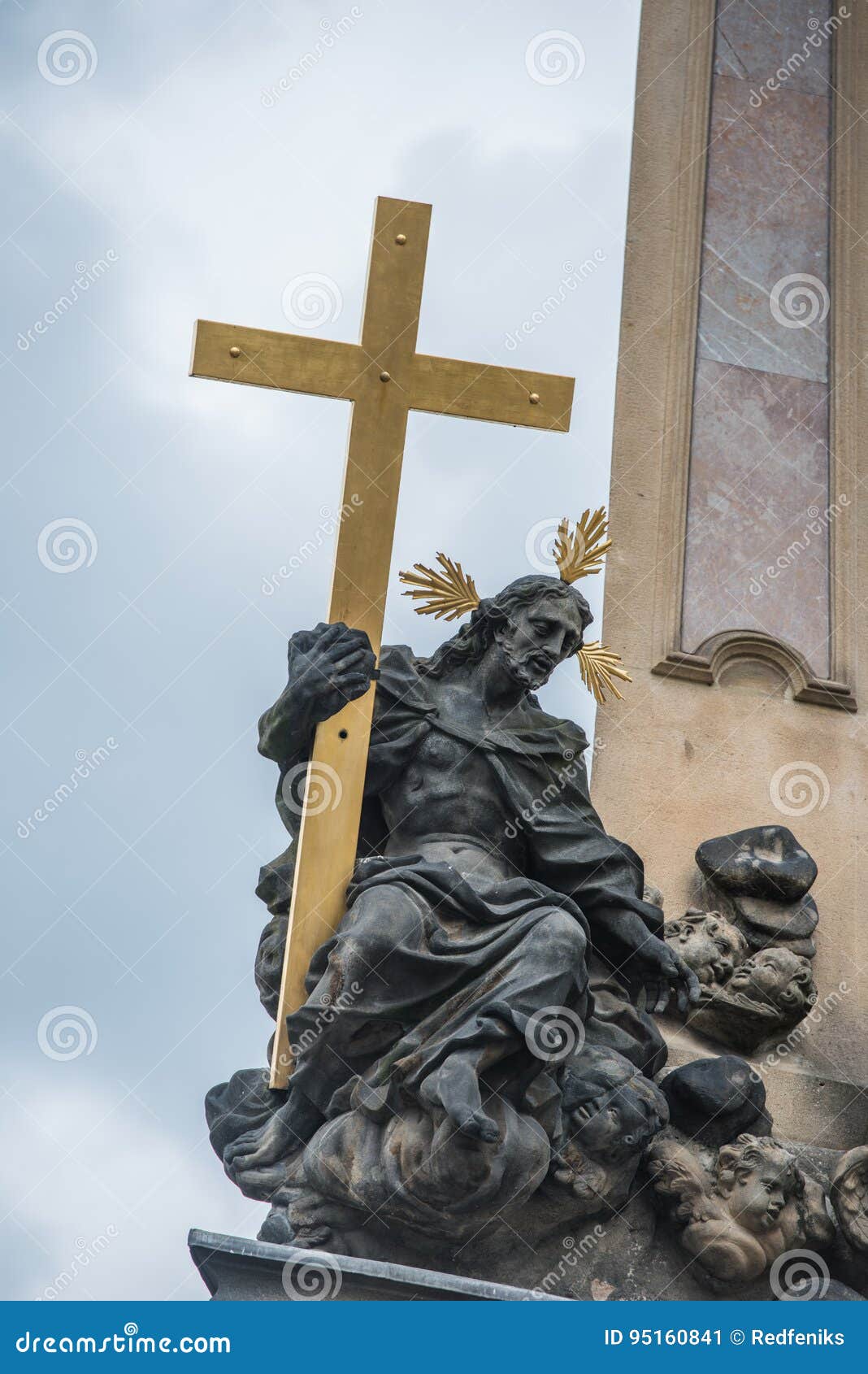 Close Up of the Holy Trinity ColumnPlague Column at Lesser Town Square ...