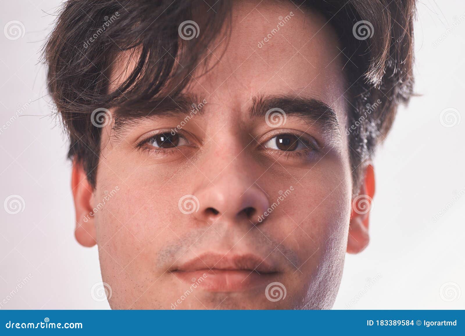 Close-up of Honest Man Isolated on White Stock Photo - Image of adult ...