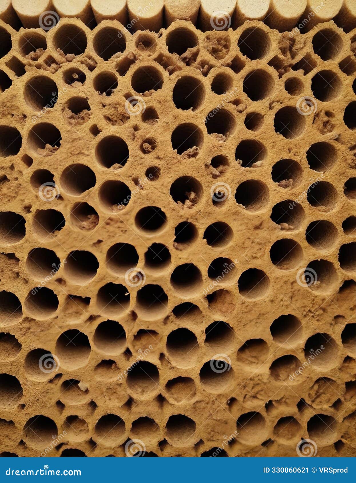 Close-up Of A Honeycomb Structure With Hexagonal Holes Royalty-Free ...