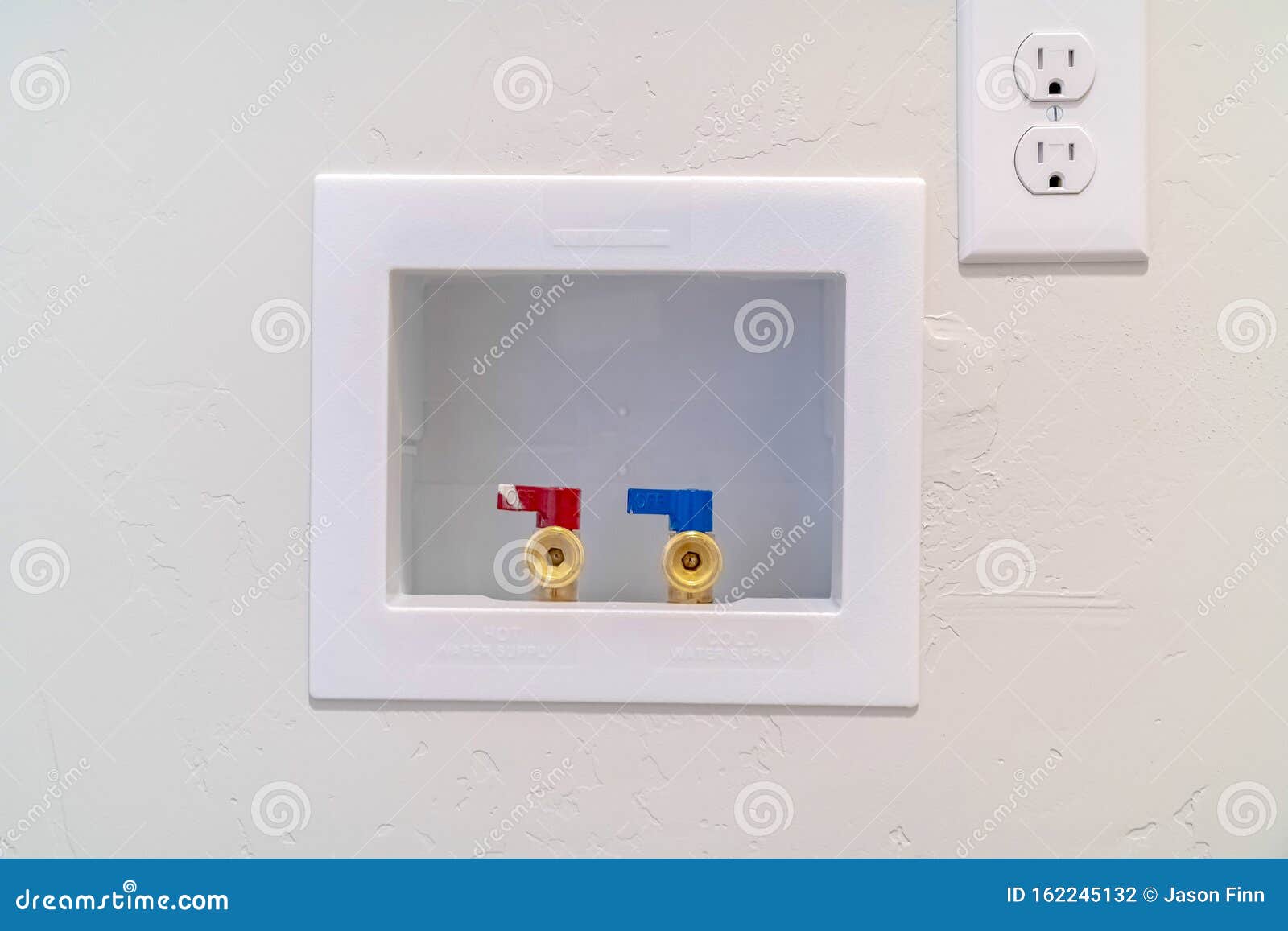 Close Up of Hot and Cold Water Laundry Connection Stock Photo - Image ...